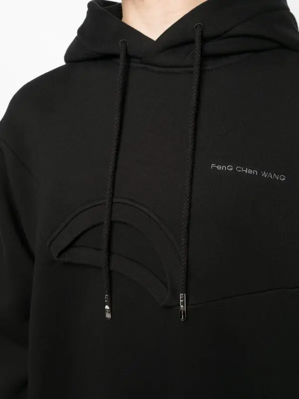 FENG CHEN WANG Logo-embroidered Layered Hoodie