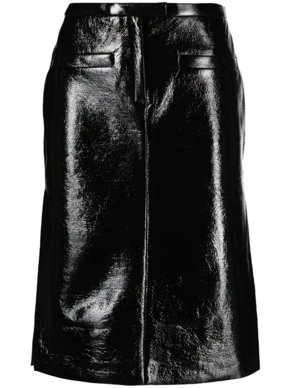 COURREGES Low-rise Vinyl Midi Skirt
