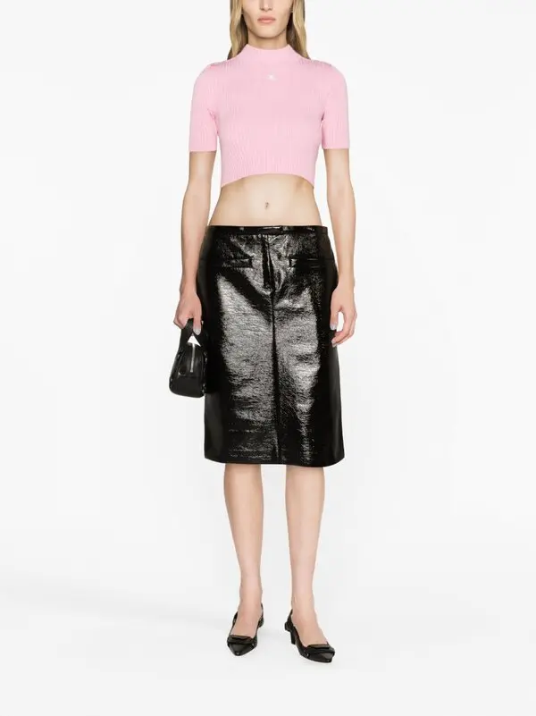 COURREGES Low-rise Vinyl Midi Skirt
