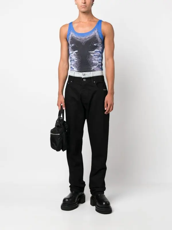 VTMNTS Double-layer Straight-leg Jeans - Black