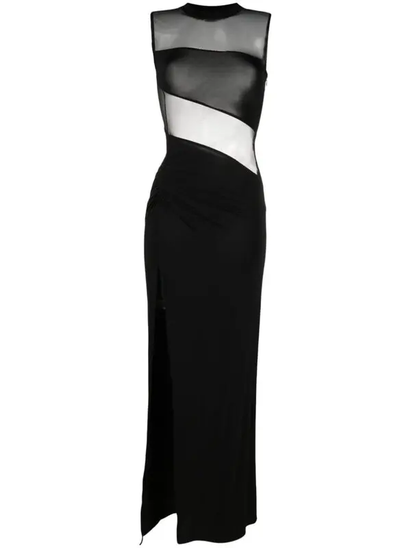 NENSI DOJAKA Sheer-paneled Gown