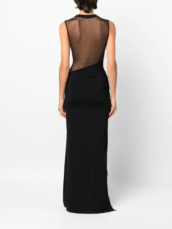 NENSI DOJAKA Sheer-paneled Gown