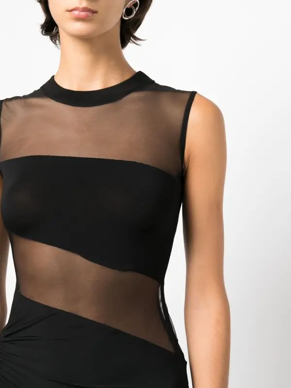 NENSI DOJAKA Sheer-paneled Gown