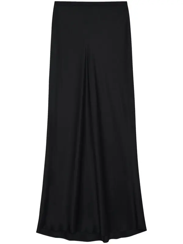 ANINE BING Flared Silk Maxi Skirt - Black