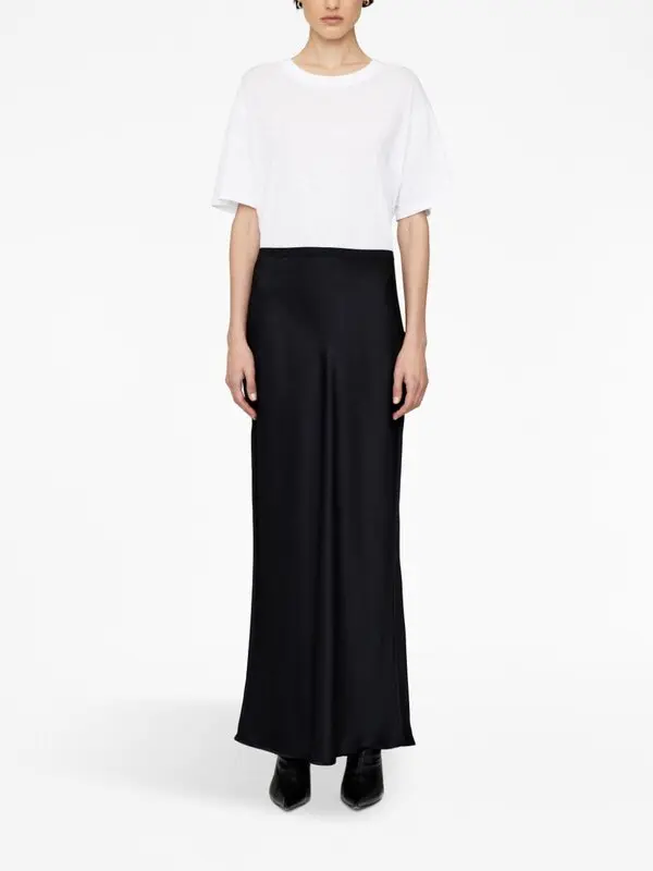 ANINE BING Flared Silk Maxi Skirt - Black