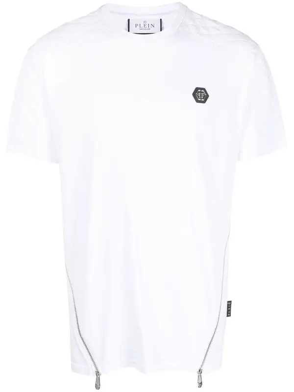 Philipp Plein Logo-patch Zip-detailing T-shirt