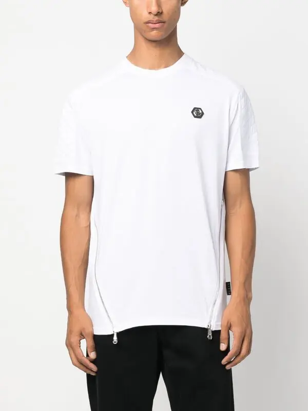 Philipp Plein Logo-patch Zip-detailing T-shirt