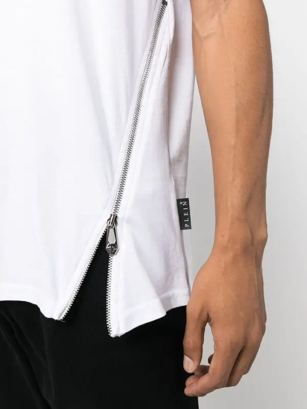 Philipp Plein Logo-patch Zip-detailing T-shirt