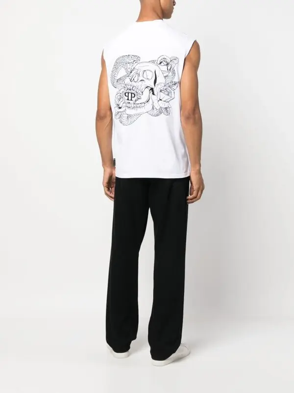 Philipp Plein Hexagon Zip-detailed Quilted Tank Top