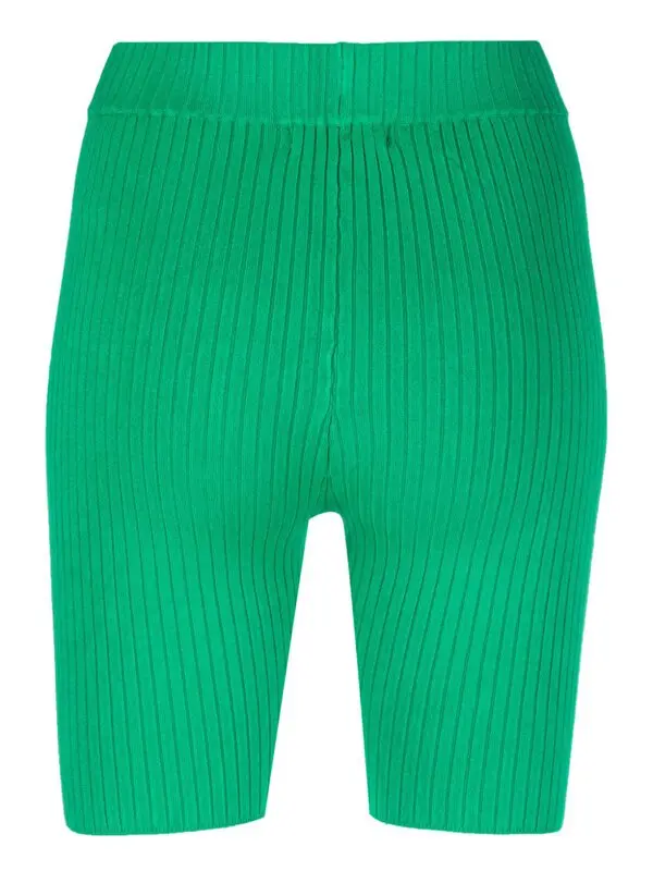 SPORTY & RICH Logo-patch Ribbed Shorts