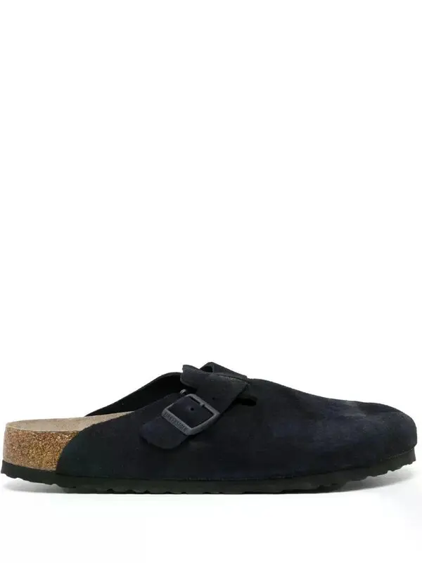 BIRKENSTOCK Boston Suede Clogs - Blue