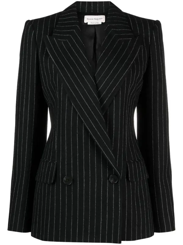 Alexander McQueen Striped Double-breasted Blazer