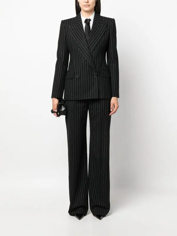 Alexander McQueen Striped Double-breasted Blazer