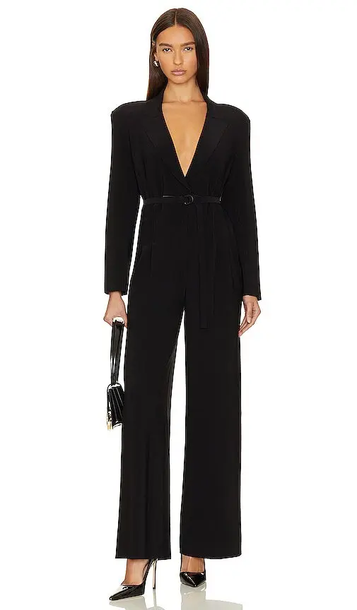 Norma Kamali Single Breasted Straight Leg Jumpsuit