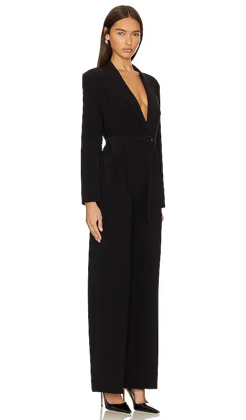 Norma Kamali Single Breasted Straight Leg Jumpsuit