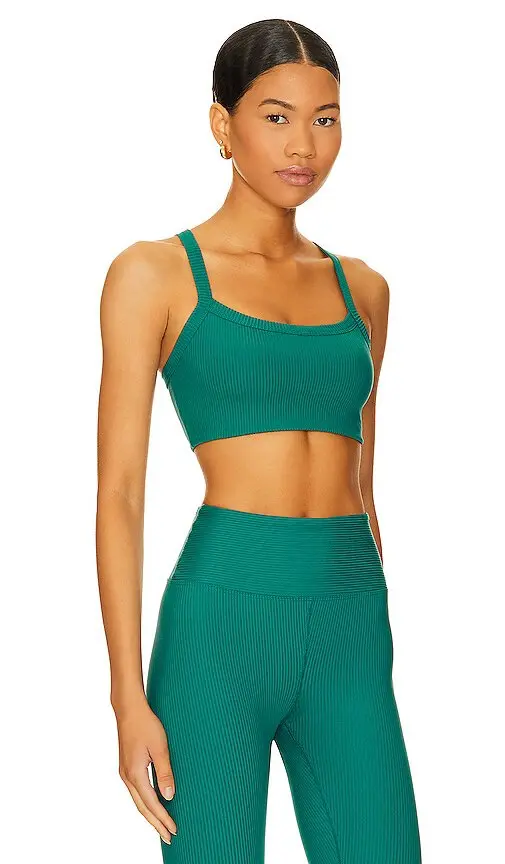 Year Of Ours Ribbed Bralette 2.0 In Green - Malachite