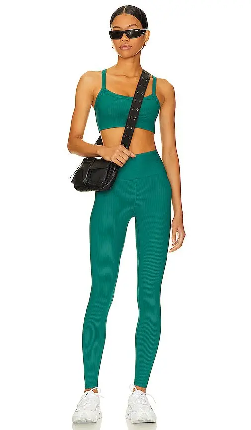 Year Of Ours Ribbed Bralette 2.0 In Green - Malachite