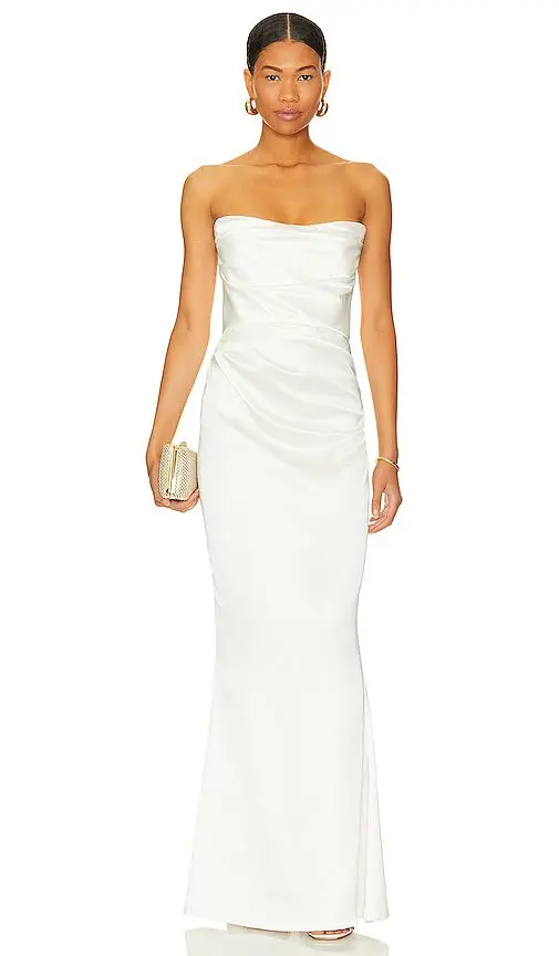 NOOKIE Emelie Strapless Gown - White