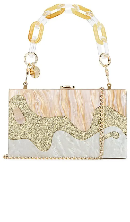 OLGA BERG Erika Acrylic Wave Bag - Natural