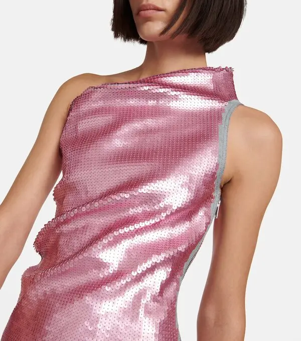 Rick Owens One-shoulder Sequined Gown