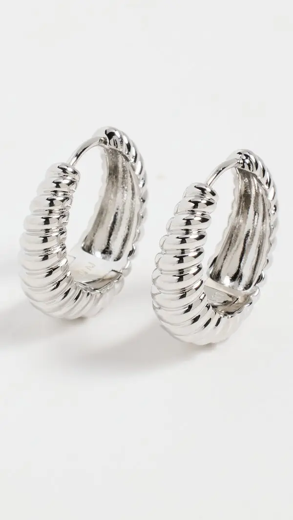 LUV AJ The Ridged Marbella Hoop Earrings