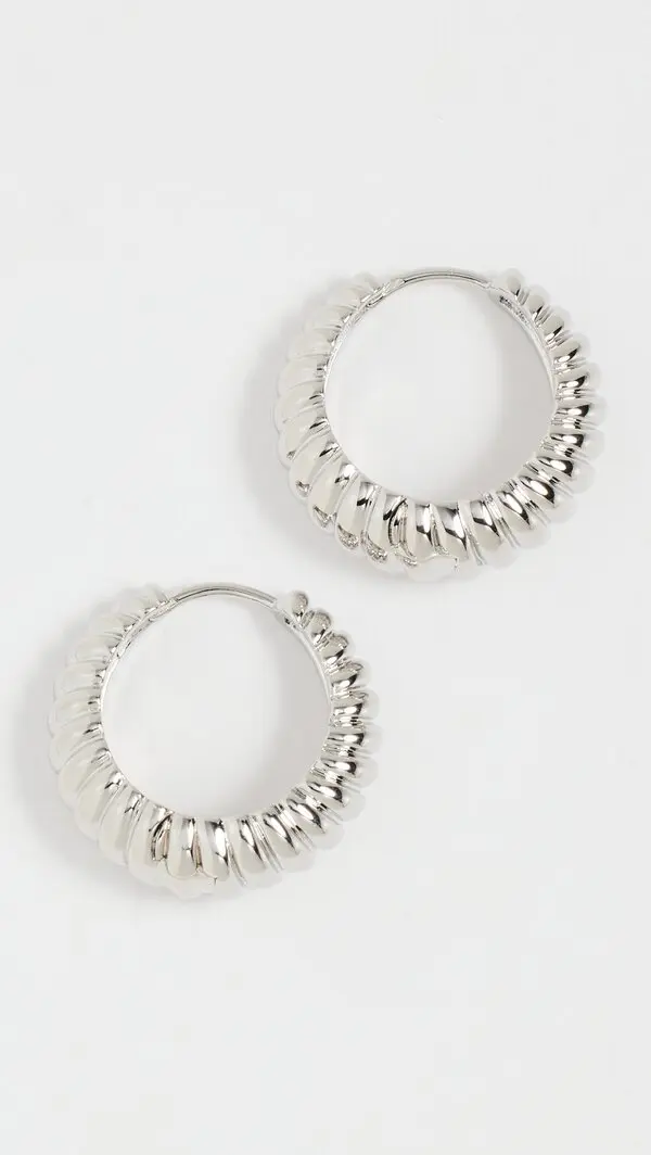 LUV AJ The Ridged Marbella Hoop Earrings
