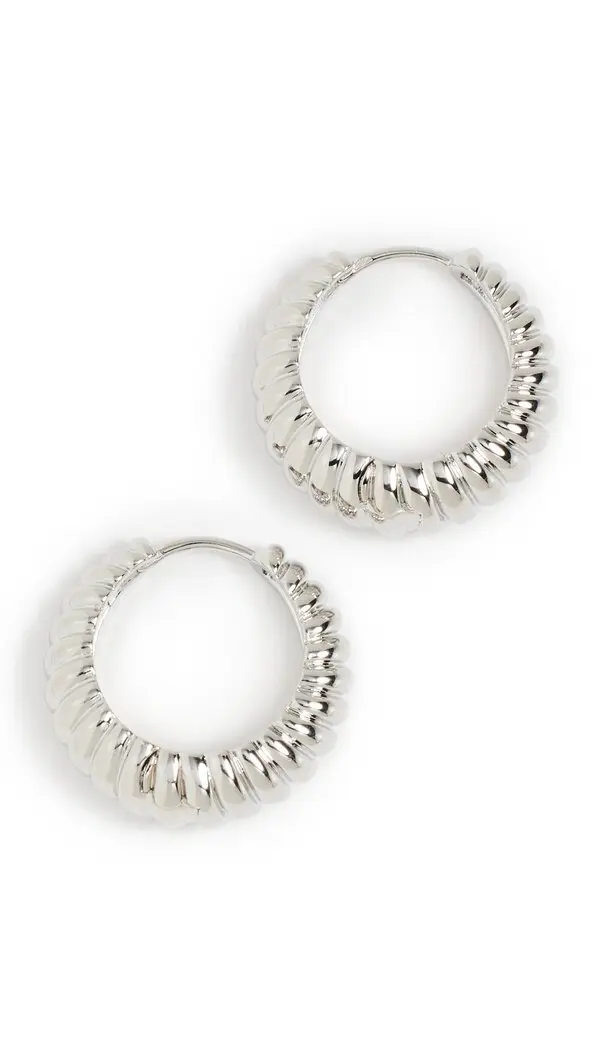 LUV AJ The Ridged Marbella Hoop Earrings
