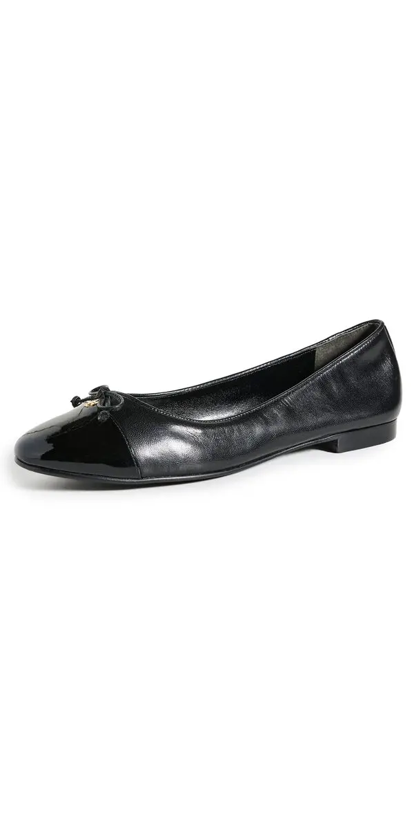 Tory Burch Cap-toe Ballerinas - Perfect Black