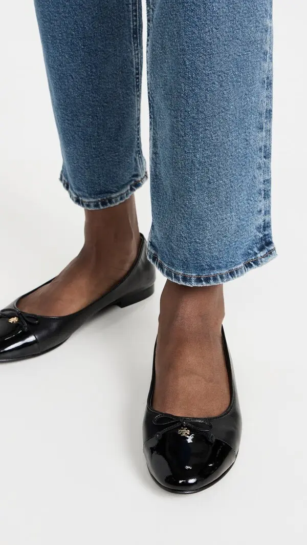 Tory Burch Cap-toe Ballerinas - Perfect Black