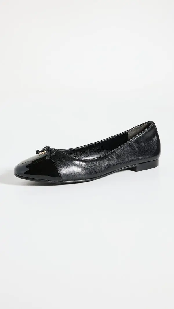 Tory Burch Cap-toe Ballerinas - Perfect Black