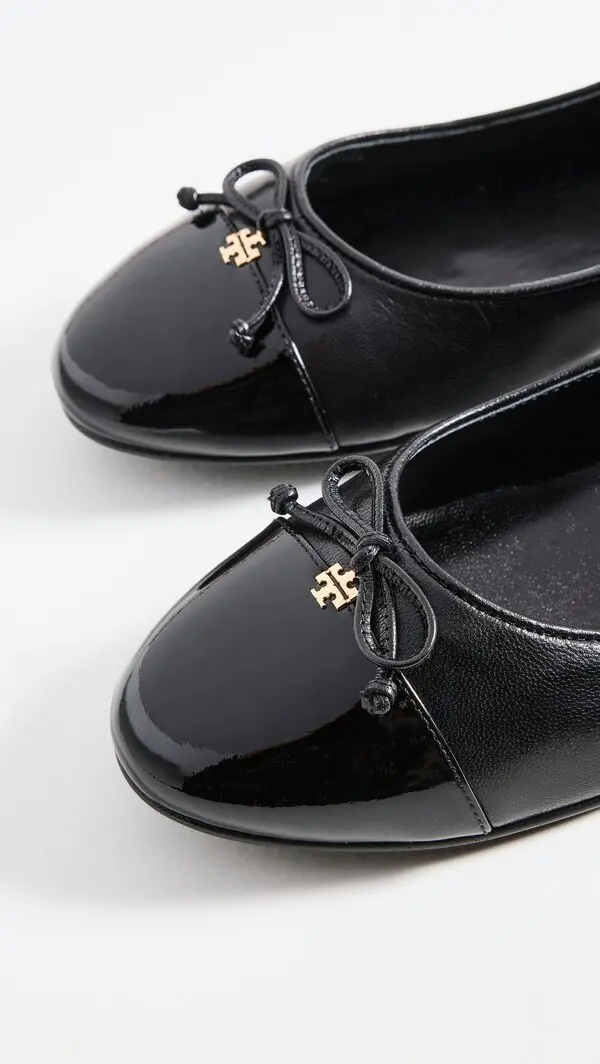Tory Burch Cap-toe Ballerinas - Perfect Black