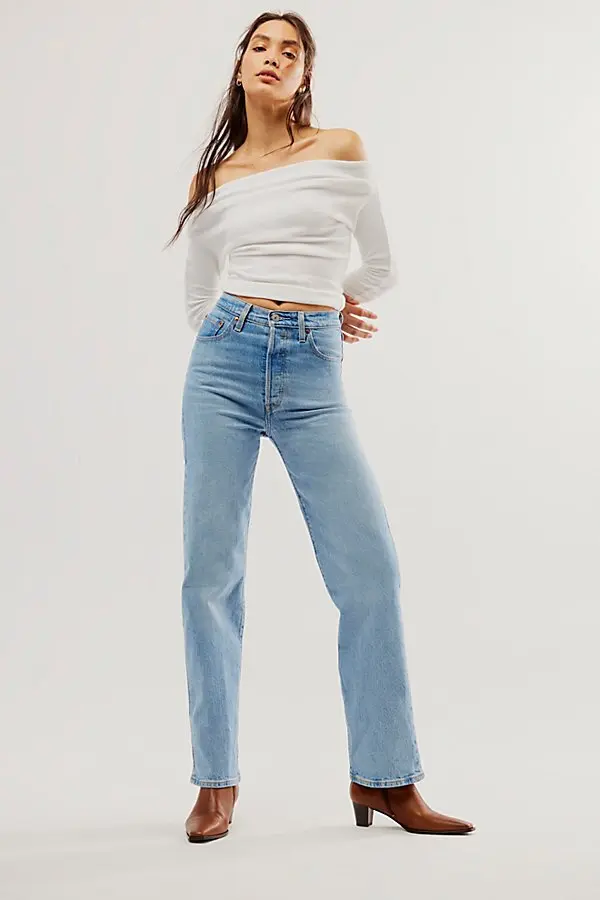 LEVI'S Ribcage Full-length Jeans - Light Wash