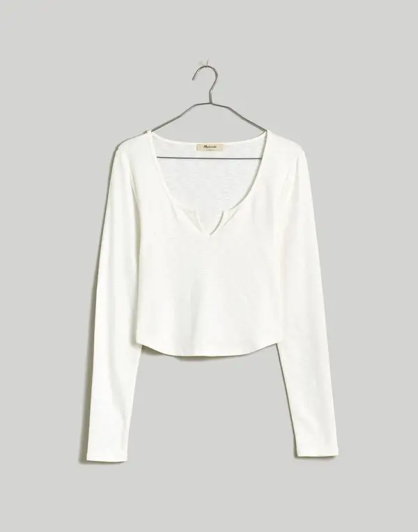 Madewell Split-neck Long-sleeve Tee