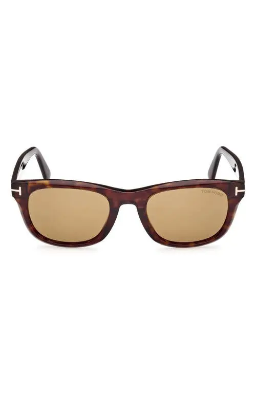 TOM FORD Kendel Square Sunglasses - Classic Havana Eco / T Logo