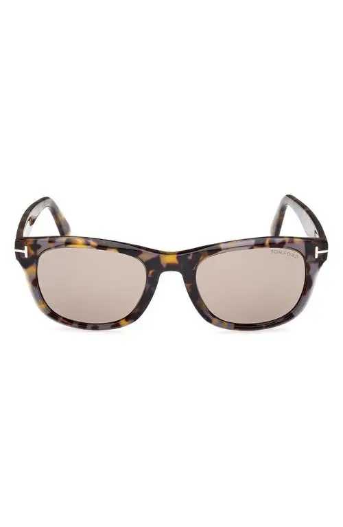 TOM FORD Kendel Square Sunglasses - Grey Havana/roviex Mirror