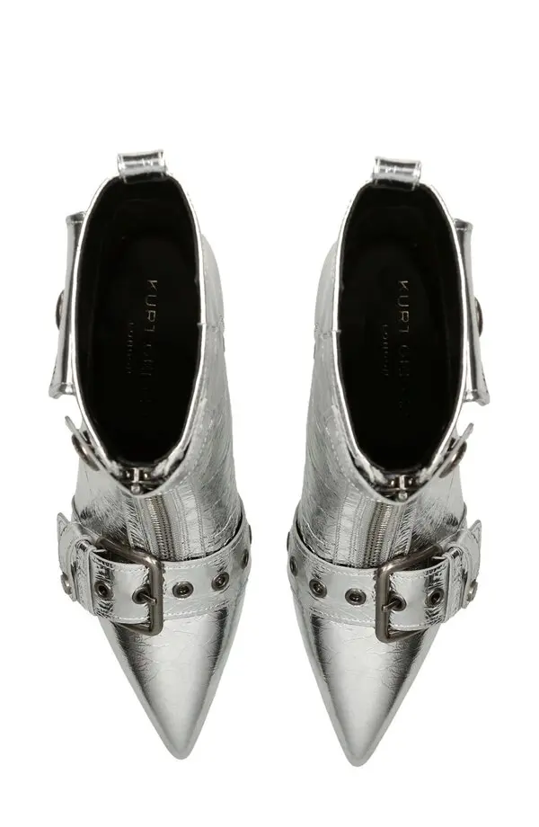 Kurt Geiger Hackney Kitten Heel Boot - Silver