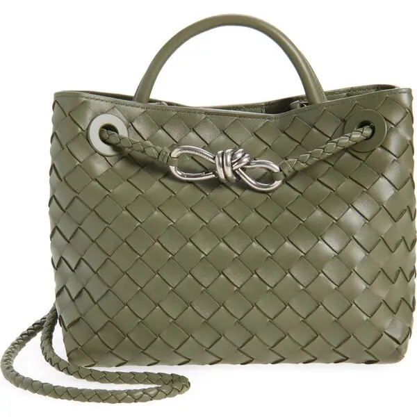 Bottega Veneta Small Andiamo Intrecciato Shoulder Bag - 3297 Pickle-vin Si