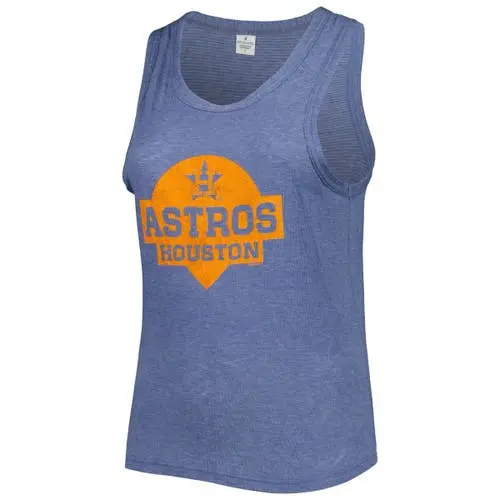 SOFT AS A GRAPE Houston Astros High Neck Tri-blend Tank Top