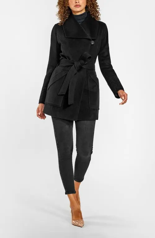 Sentaler Wide Collar Tie Waist Coat - Black