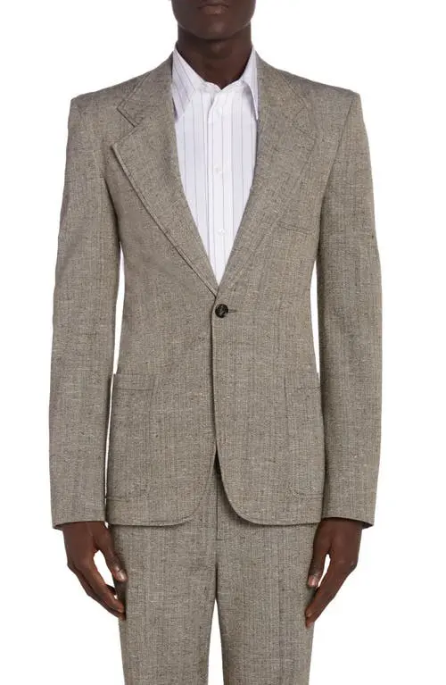 Bottega Veneta Knotted Melange One-button Suit Jacket