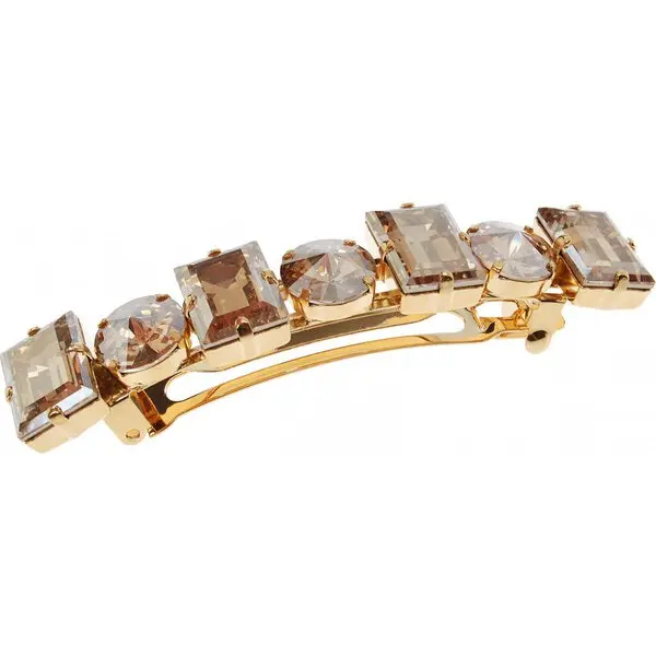 L. Erickson Swarovski Crystal Barrette - Golden Shadow/gold