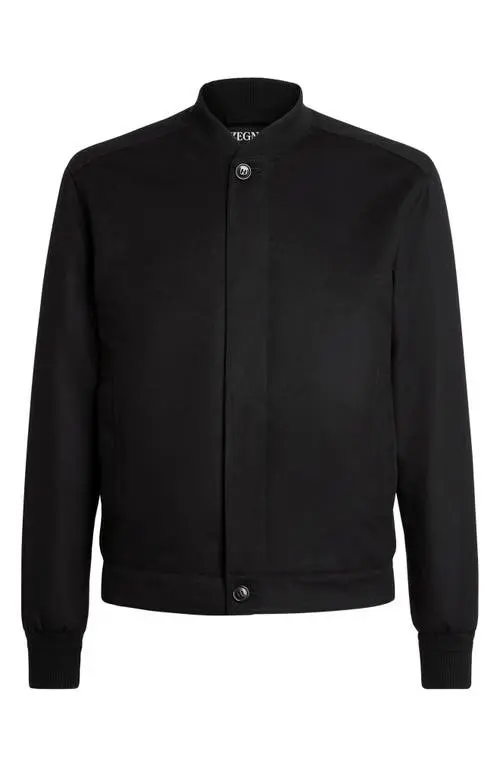 Zegna Water Repellent Elements Oasi Cashmere Bomber Jacket - Black