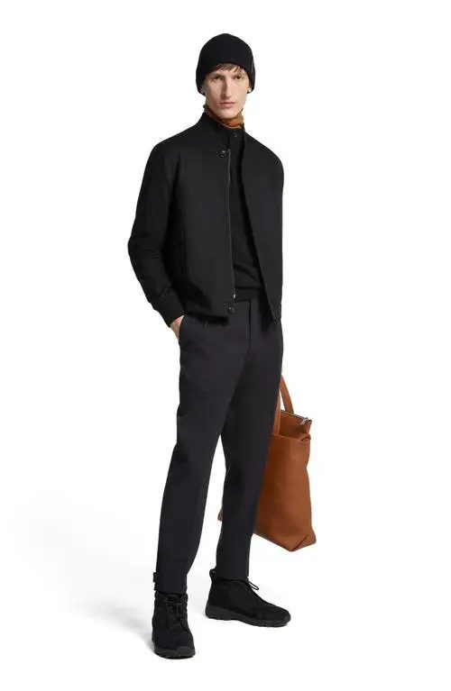 Zegna Water Repellent Elements Oasi Cashmere Bomber Jacket - Black