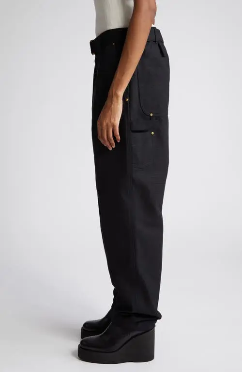 Sacai Carhartt Wip Belted Cotton Canvas Pants In Black - 60% Off