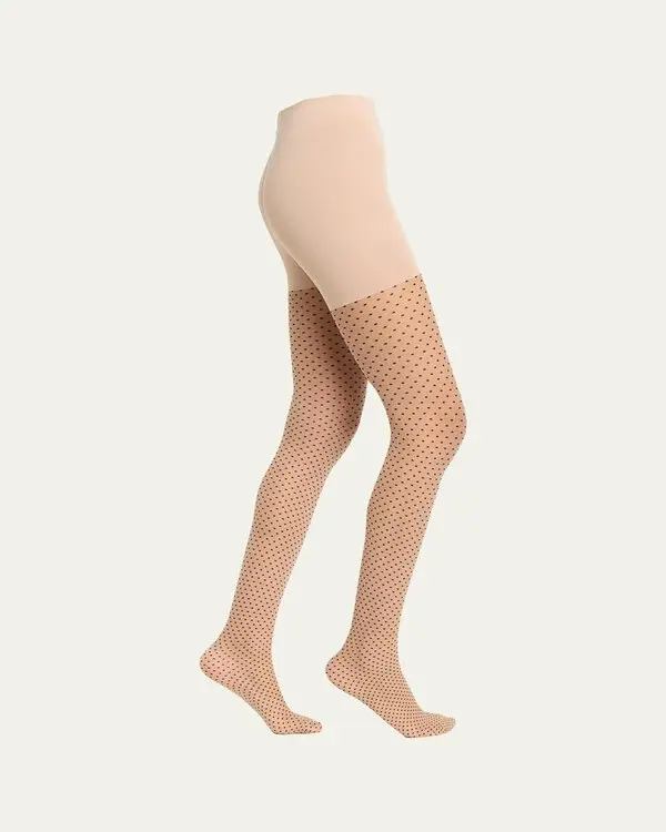 Wolford Geometric Dots Control-top Tights - Beige