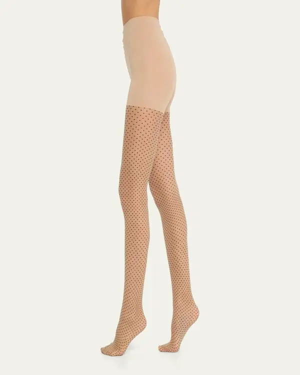 Wolford Geometric Dots Control-top Tights - Beige