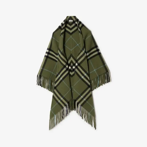 Burberry Check Wool Clip Cape