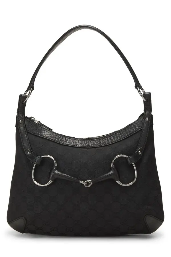 Gucci Original Gg Canvas Horsebit Hobo Bag