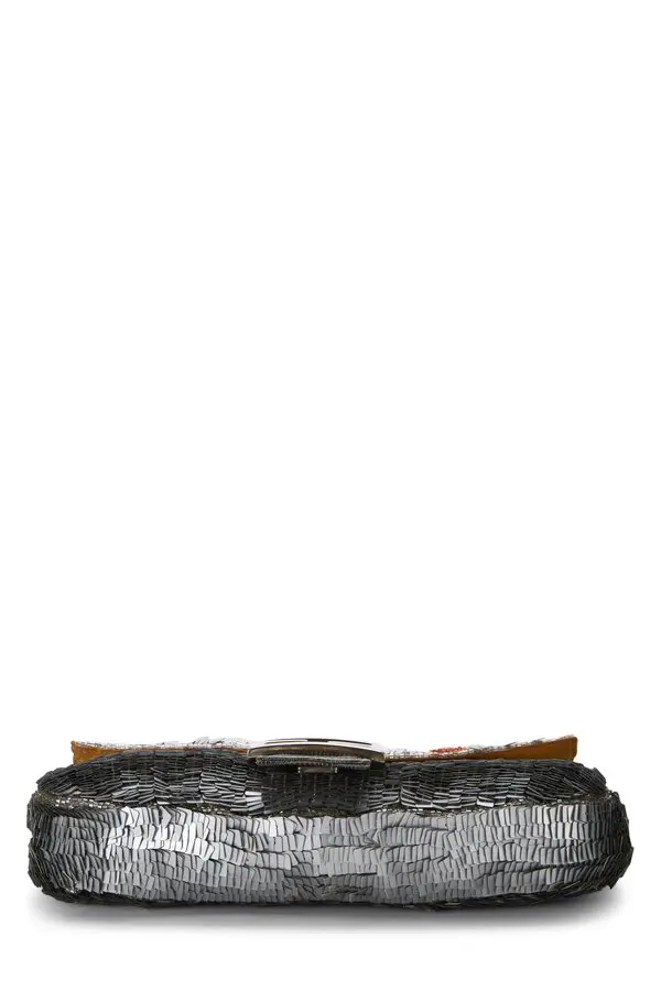 Fendi Sequin Baguette Shoulder Bag - Silver