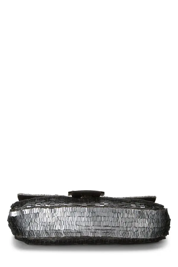 Fendi Sequin Baguette Shoulder Bag - Silver